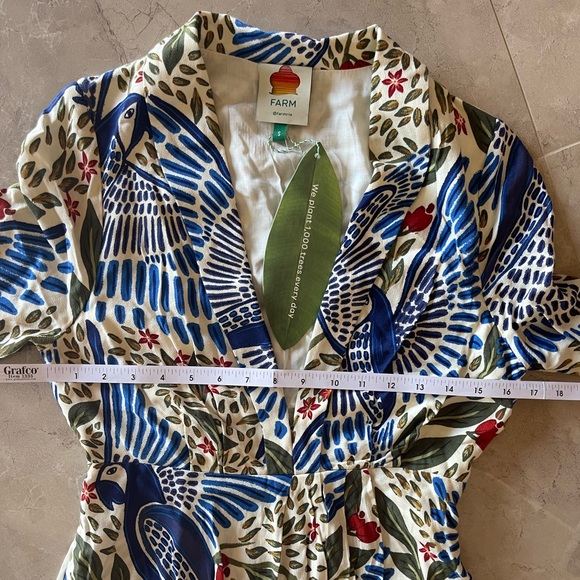 FARM Rio | Dresses | Nwt Farm Rio Blue Macaw Flight Maxi Dress Size S ...